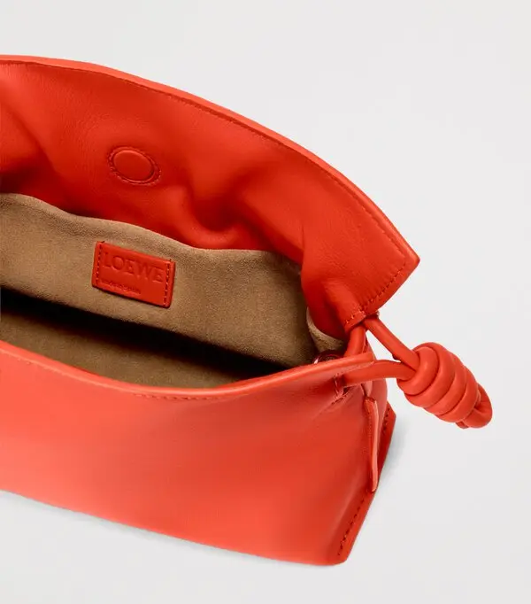 Loewe Mini Leather Flamenco Clutch Bag - Orange