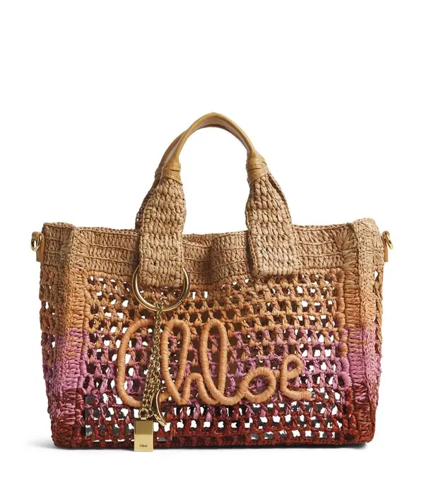 Chloé Small Raffia Summer Banana East-west Tote Bag