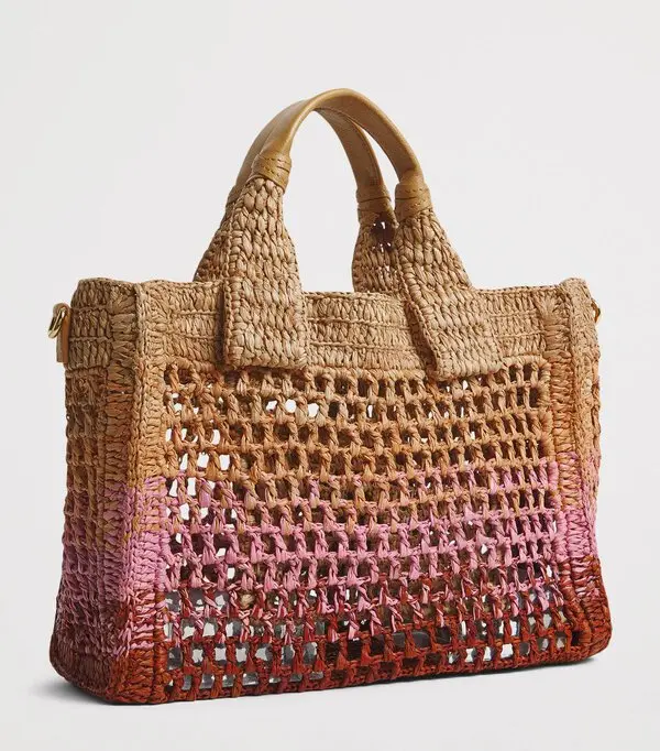 Chloé Small Raffia Summer Banana East-west Tote Bag