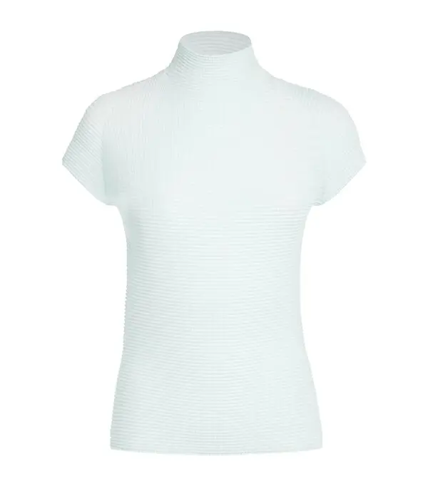 Issey Miyake Wooly Pleats Mock-neck Top