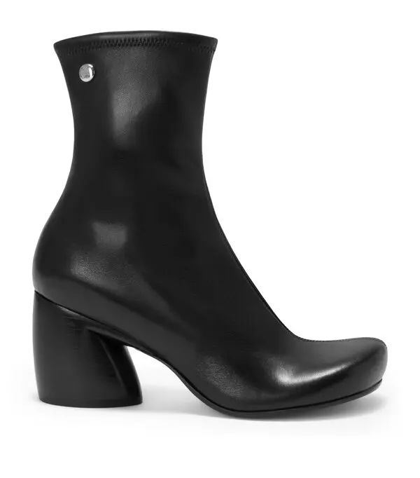Loewe Leather Oval Heeled Ankle Boots 70