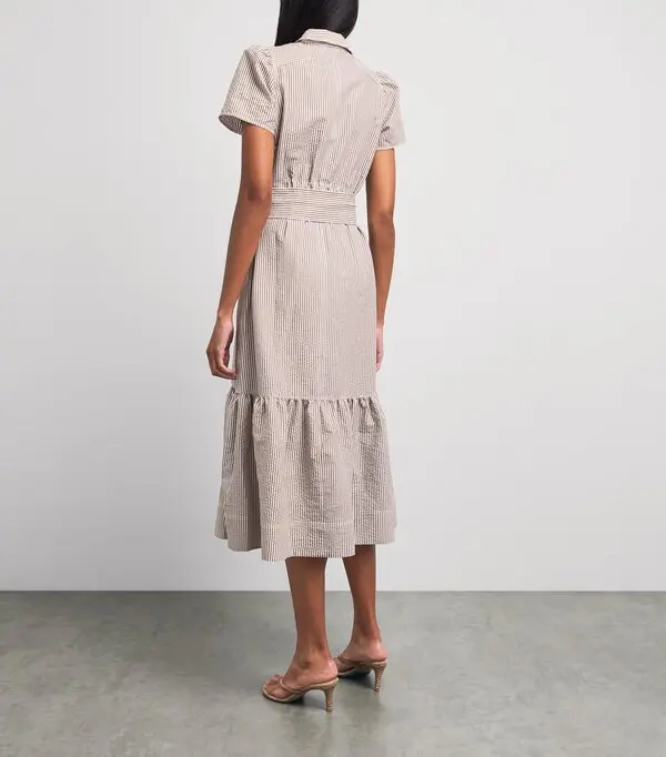 ME+EM Seersucker Midi Shirt Dress