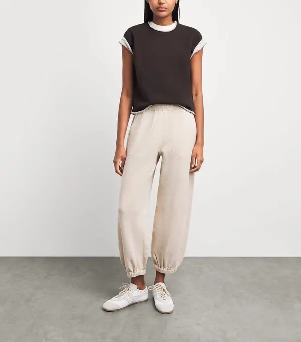 ME+EM Stretch-cotton Waffle Sweatpants