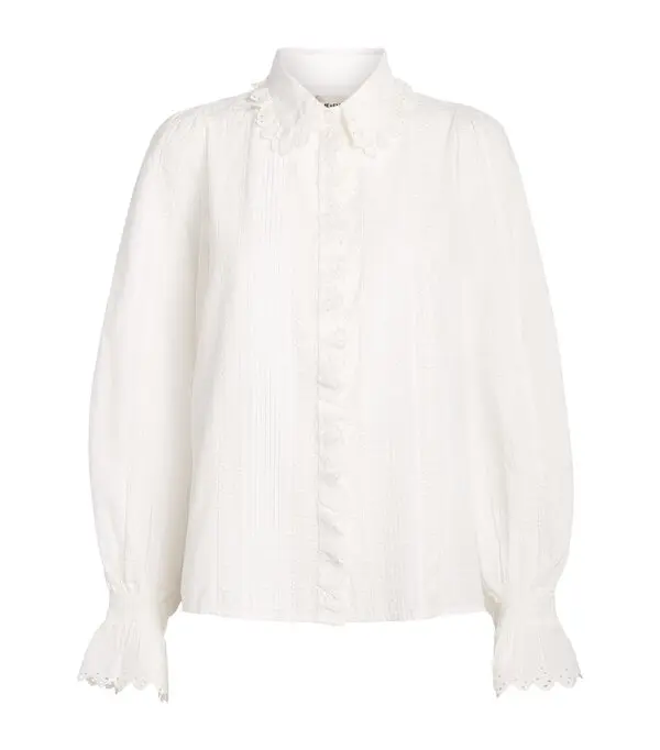 ME+EM Cotton Voile Embroidered Blouse
