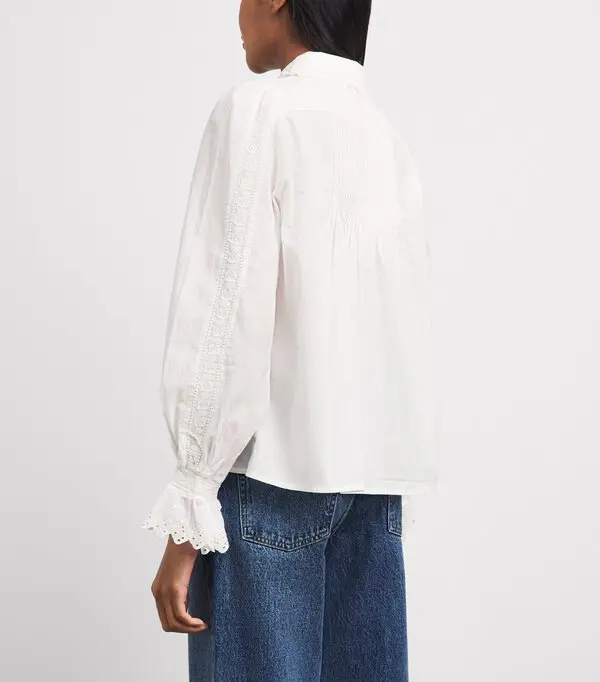ME+EM Cotton Voile Embroidered Blouse