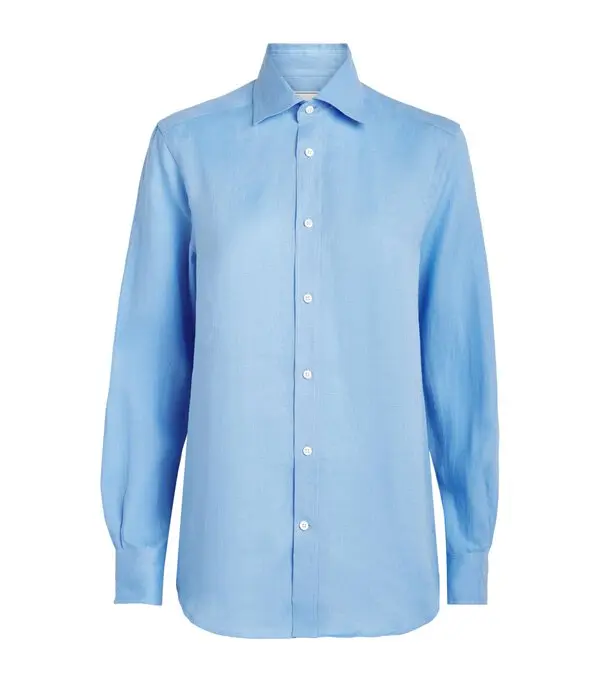 WITH NOTHING UNDERNEATH Linen The Boyfriend Shirt