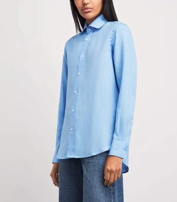WITH NOTHING UNDERNEATH Linen The Boyfriend Shirt