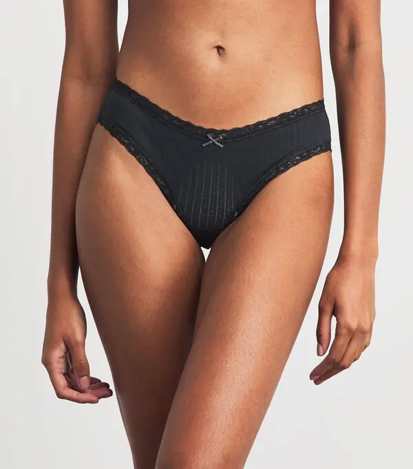 SKIMS Pointelle Lace-trim Briefs