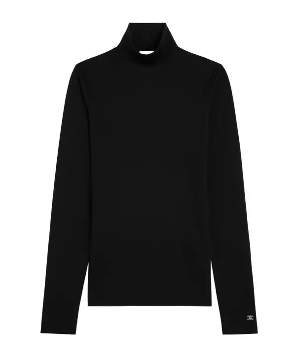 Celine High Neck Top In Athletic Cotton Jersey