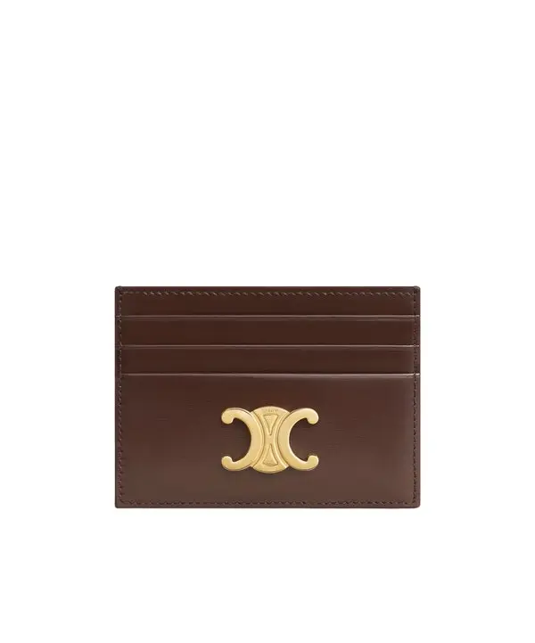 Celine Card Holder Triomphe In Shiny Calfskin
