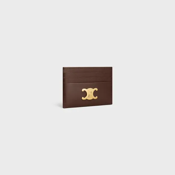 Celine Card Holder Triomphe In Shiny Calfskin
