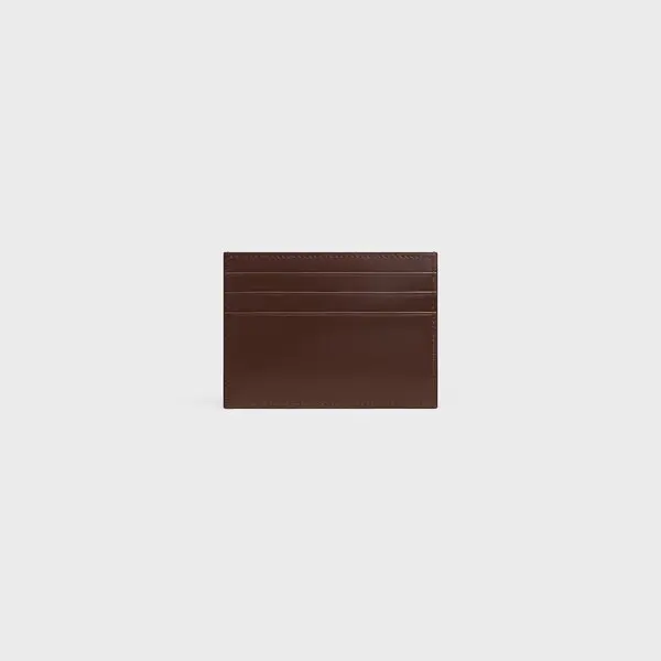Celine Card Holder Triomphe In Shiny Calfskin