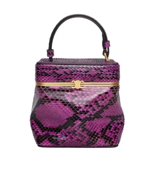Celine Cube Python Handheld Bag - Fuchsia