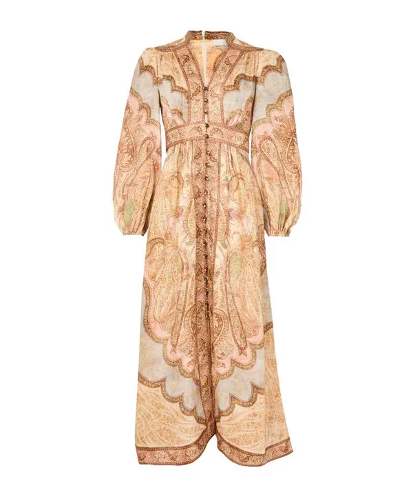 Zimmermann Wanderlust Deep V-neck Midi Dress