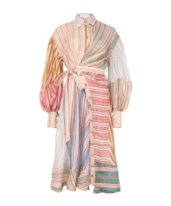 Zimmermann Rebellion Striped Midi Dress