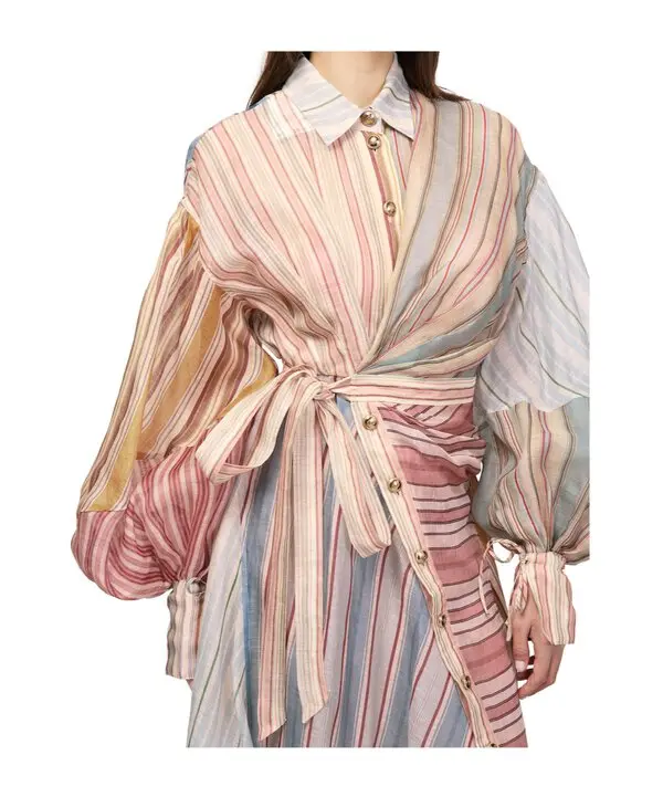 Zimmermann Rebellion Striped Midi Dress