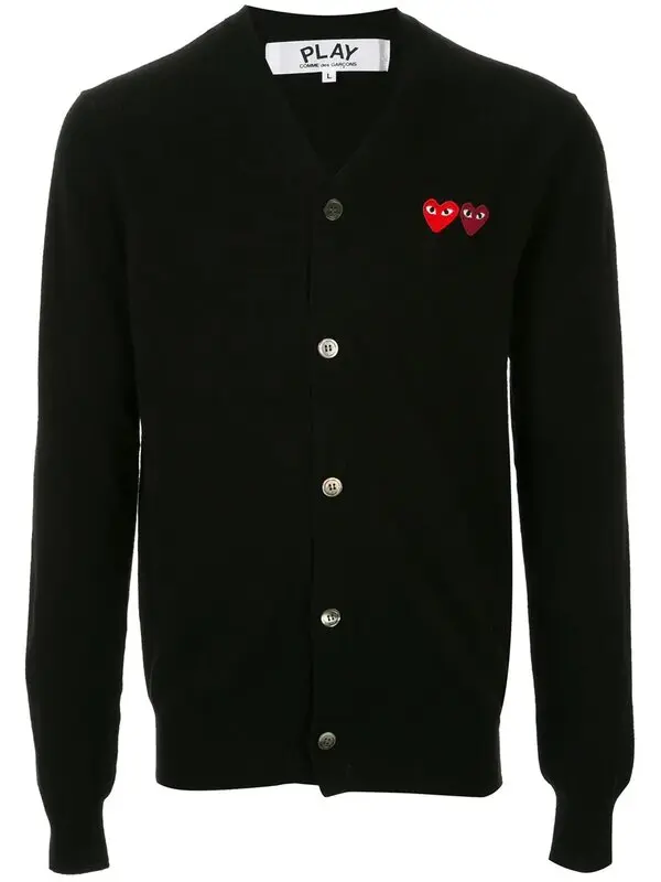 Play Comme Des Garcon Embroidered Logo Cardigan