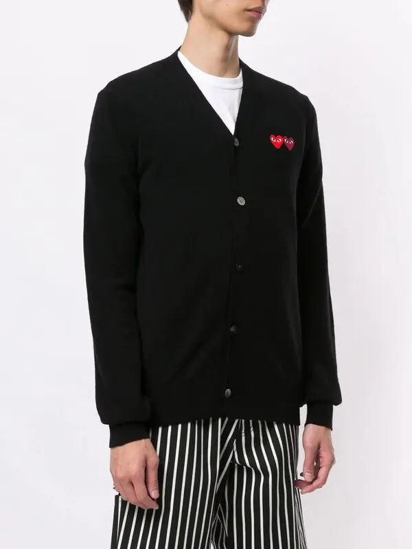 Play Comme Des Garcon Embroidered Logo Cardigan