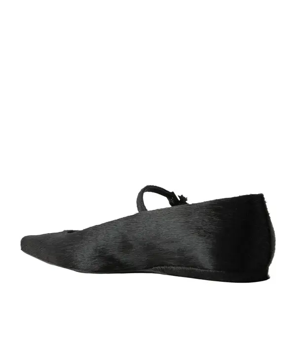 Loulou De Saison Leone Pony-effect Leather Mary Jane Flats