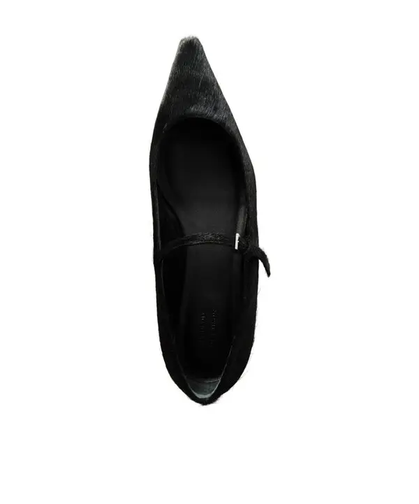 Loulou De Saison Leone Pony-effect Leather Mary Jane Flats