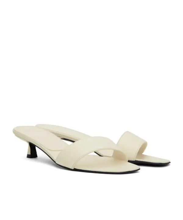 Loulou De Saison Cream Square-toe Kitten-heel Mule