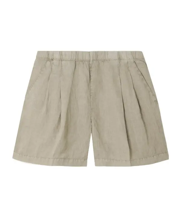JAMES PERSE Pleated Linen Shorts