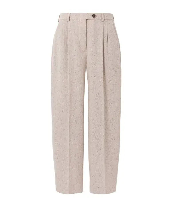 FORTELA Pleated Woolblend Straightleg Trousers