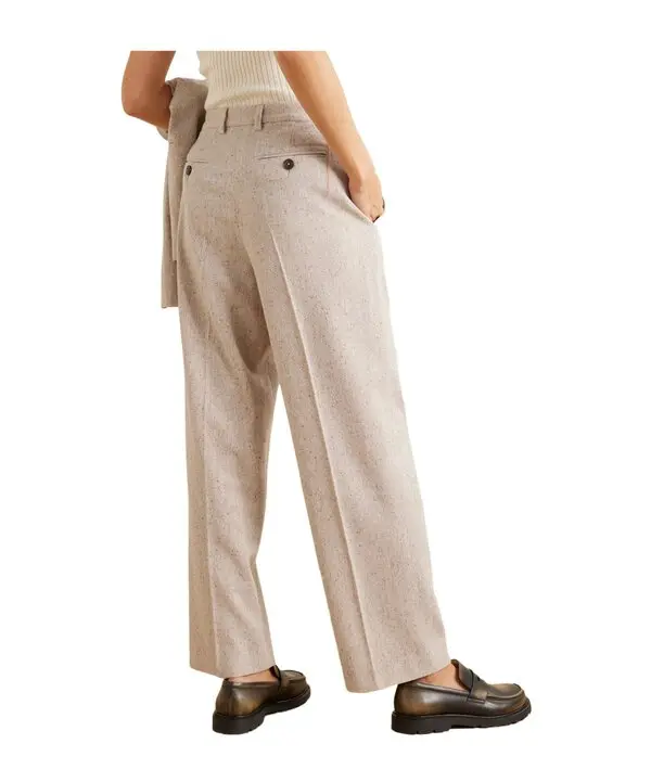 FORTELA Pleated Woolblend Straightleg Trousers