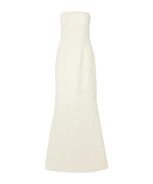 SAFIYAA LONDON Strapless Crepe Gown