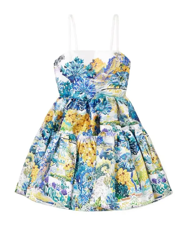 MARY KATRANTZOU Floral-print Cotton-faille Mini Dress