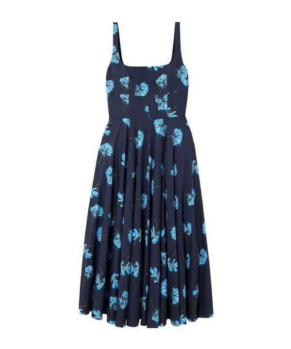 EMILIA WICKSTEAD Floral-print Cotton-poplin Midi Dress