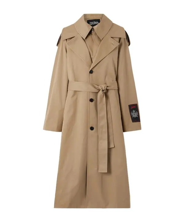 JEAN PAUL GAULTIER Appliquéd Cotton-twill Trench Coat