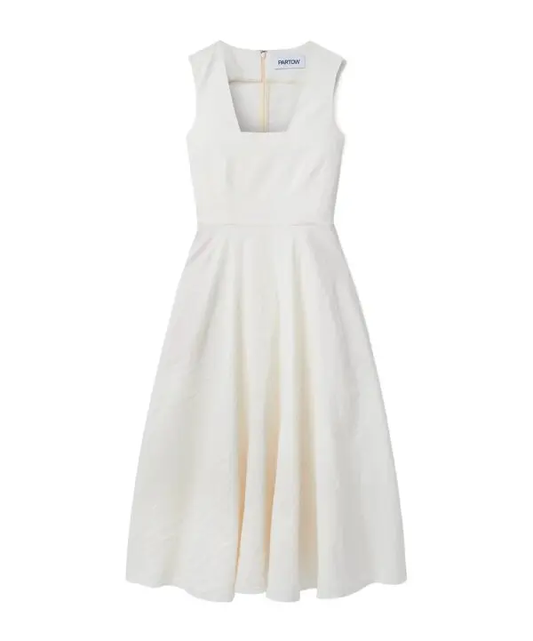 Partow Belted Cloqué Midi Dress