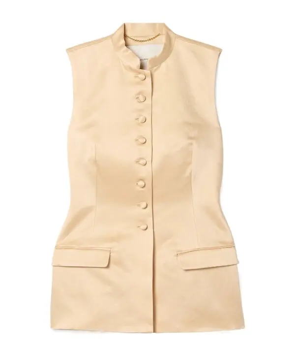 Adam Lippes Minimal Satin Waistcoat