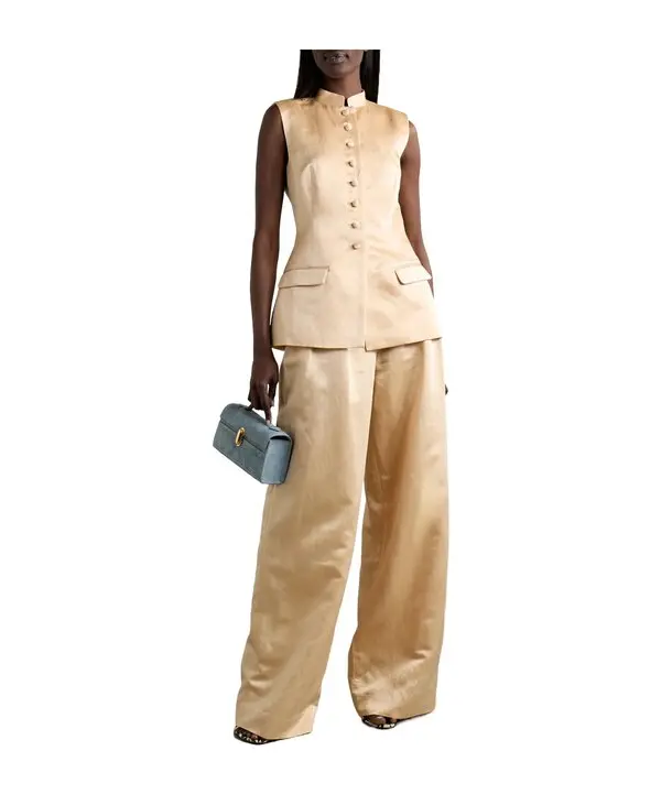Adam Lippes Minimal Satin Waistcoat