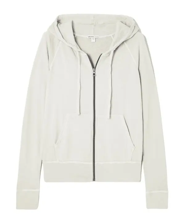JAMES PERSE French Cotton-terry Full Zip Hoodie