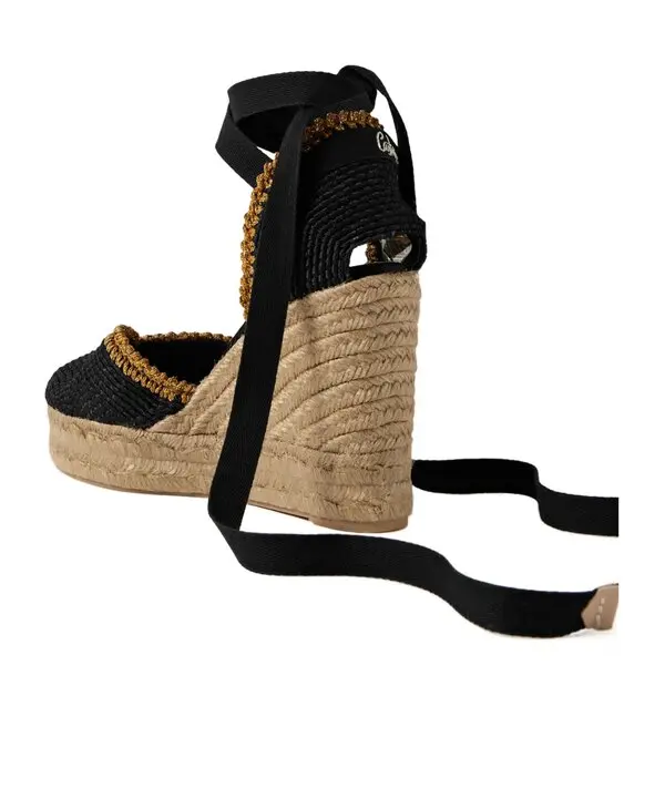 CastaÑer Lurex-trimmed Canvas Wedge Espadrilles