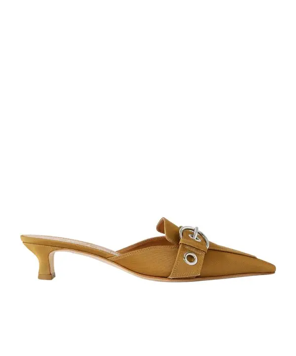 AeydĒ Buckled Grosgrain Mules