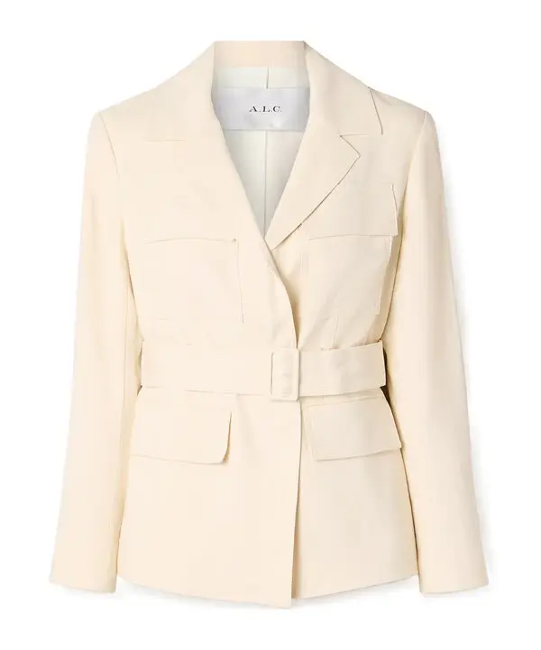 A.L.C. Belted Linen-blend Twill Jacket