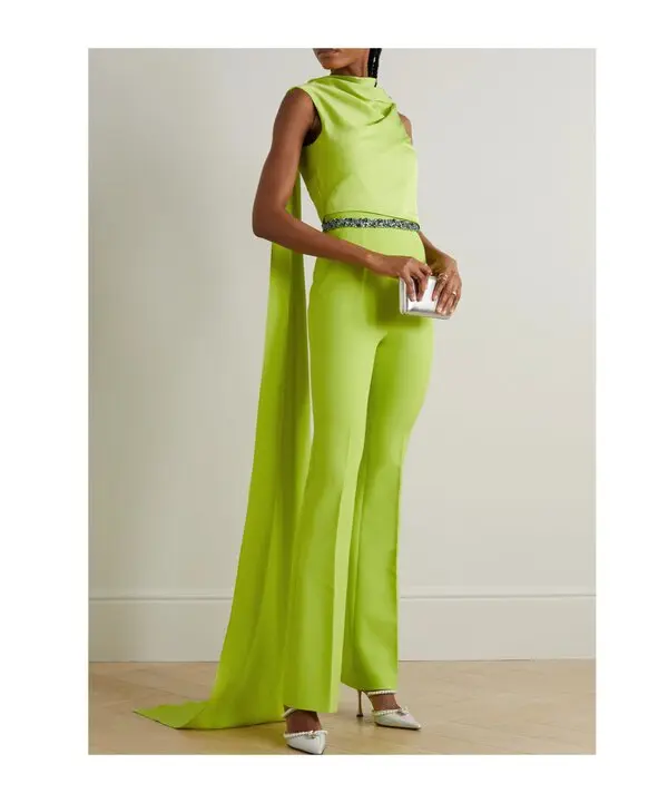 SAFIYAA LONDON Draped Satin-crepe Jumpsuit