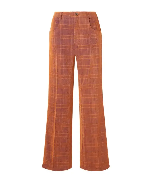 Alexander McQueen Checked Corduroy Flared Pants