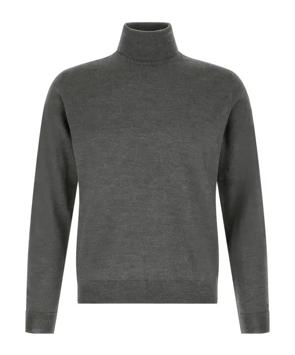 ZANONE Ribbed Turtleneck Knitted Sweater - Gray