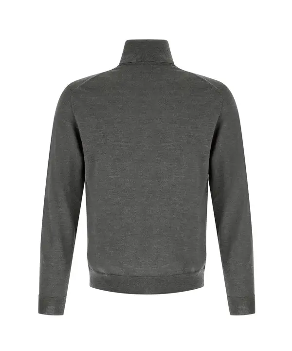 ZANONE Ribbed Turtleneck Knitted Sweater - Gray