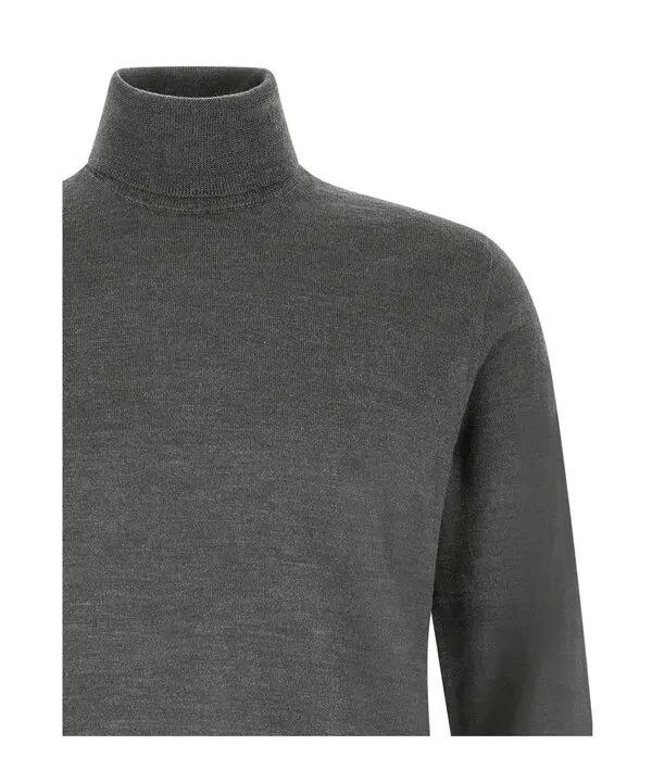 ZANONE Ribbed Turtleneck Knitted Sweater - Gray
