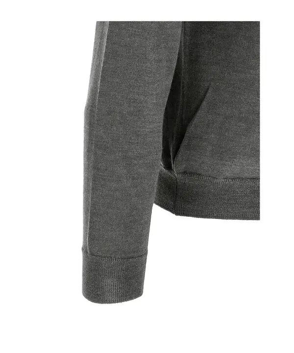 ZANONE Ribbed Turtleneck Knitted Sweater - Gray