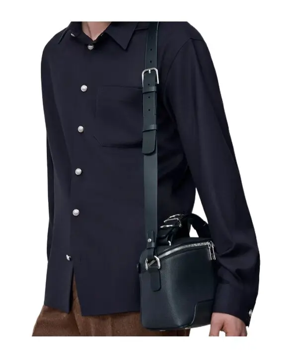 Dior Archie Zipped Bag With Strap - Navy Blue