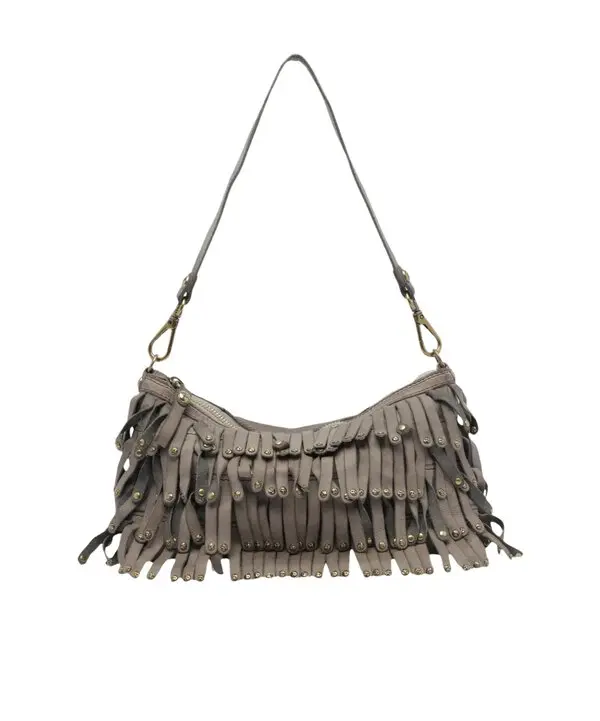 CAMPOMAGGI Natalia Fringed Shoulder Bag - Grey