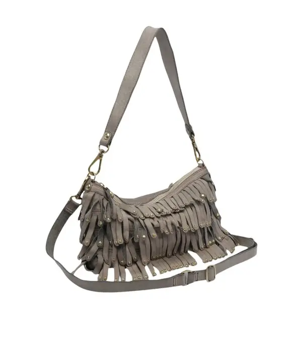 CAMPOMAGGI Natalia Fringed Shoulder Bag - Grey