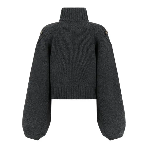 Zimmermann Valiant Buttoned Turtleneck Sweater - Graphite