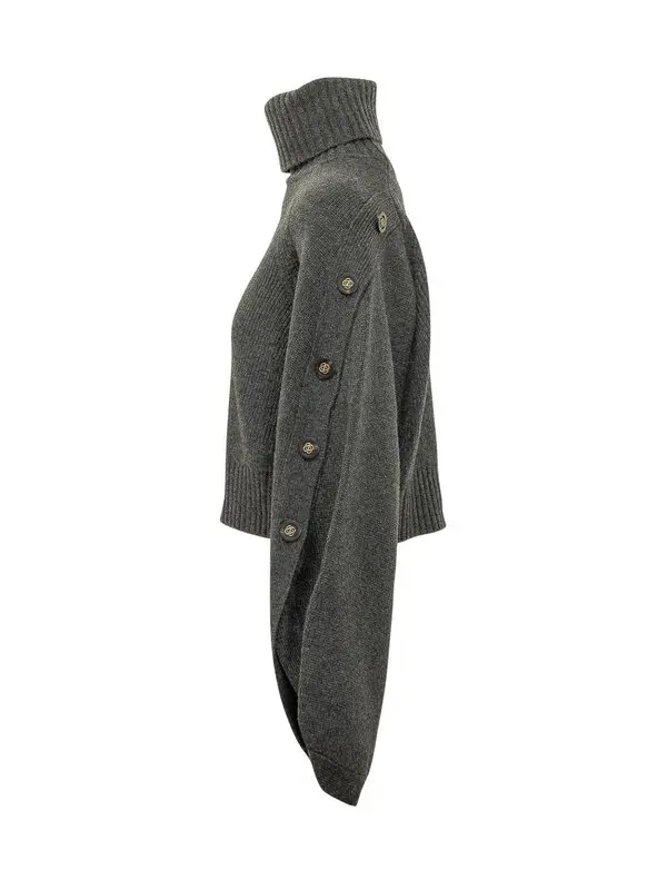 Zimmermann Valiant Buttoned Turtleneck Sweater - Graphite